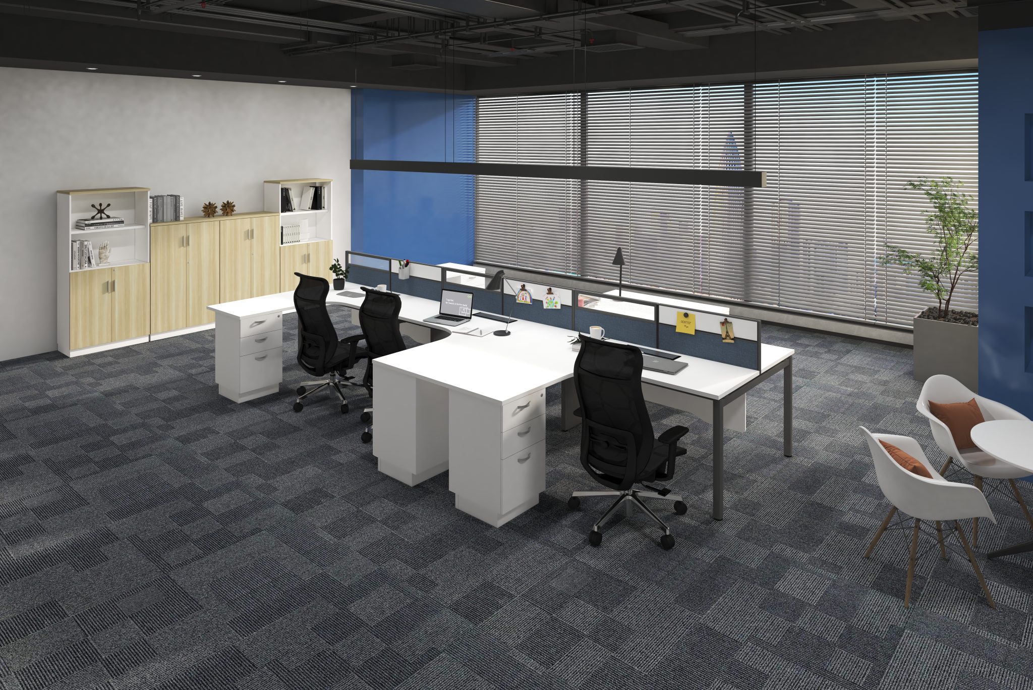 MY-B30-SL-6L - Office Workstation Table (Cluster of 6) - MY Office ...